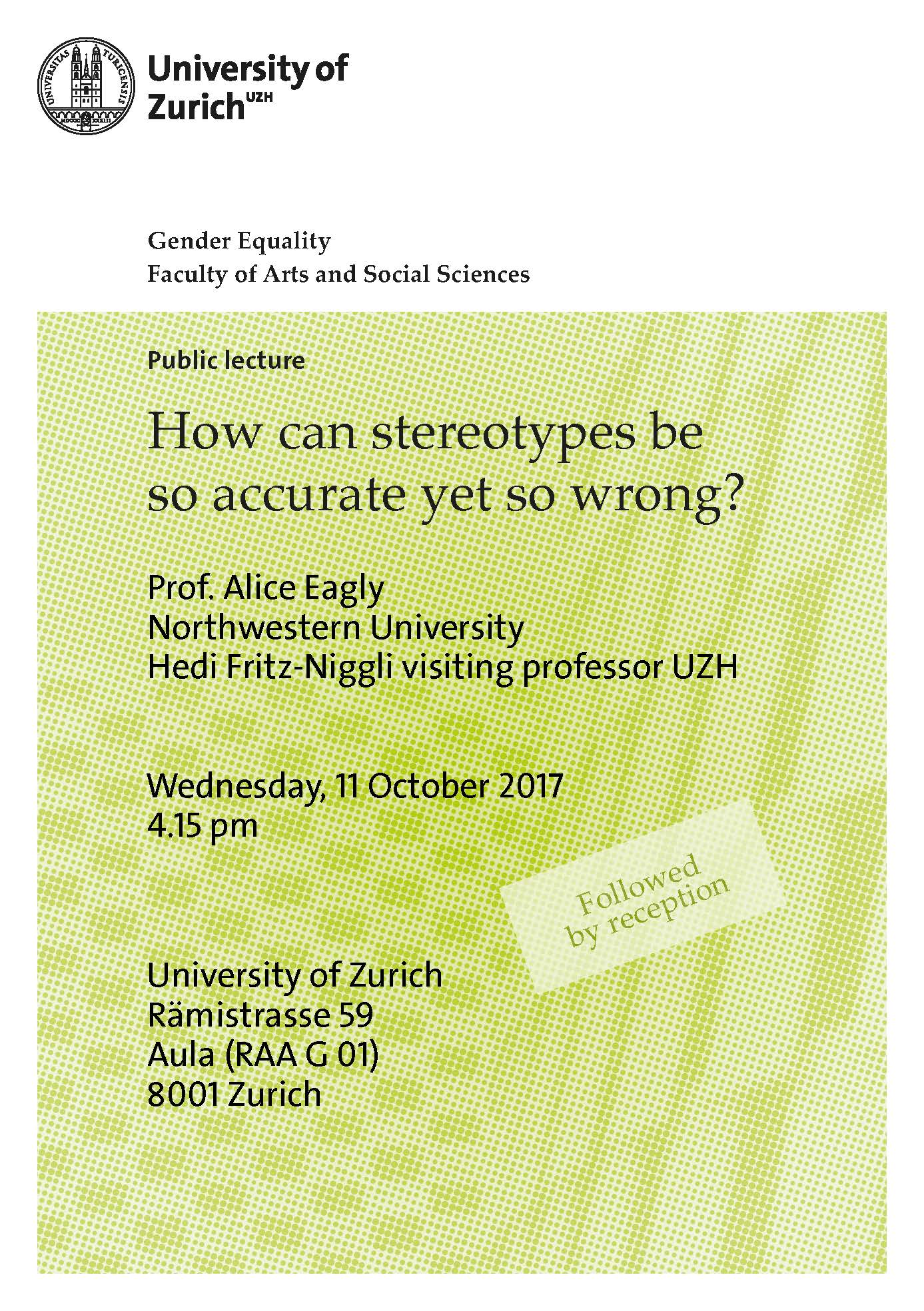 Prof. Dr. Alice Eagly | Gleichstellung und Diversität | UZH